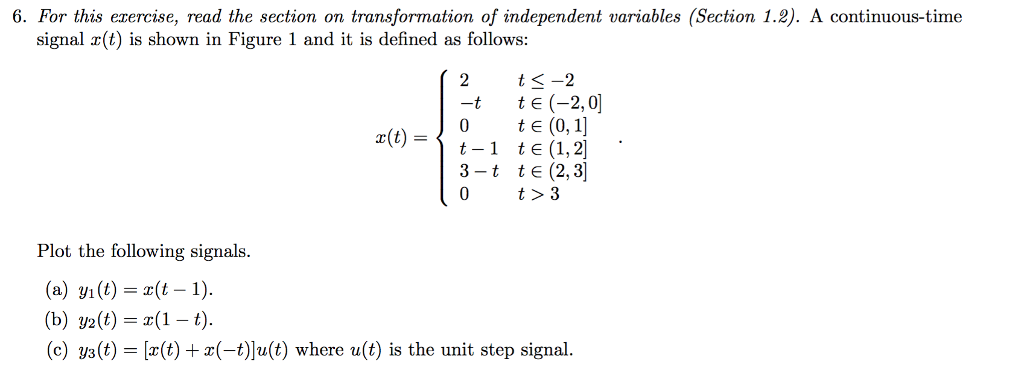Solved A continuous-time signal x(t) is shown in Figure 1 | Chegg.com