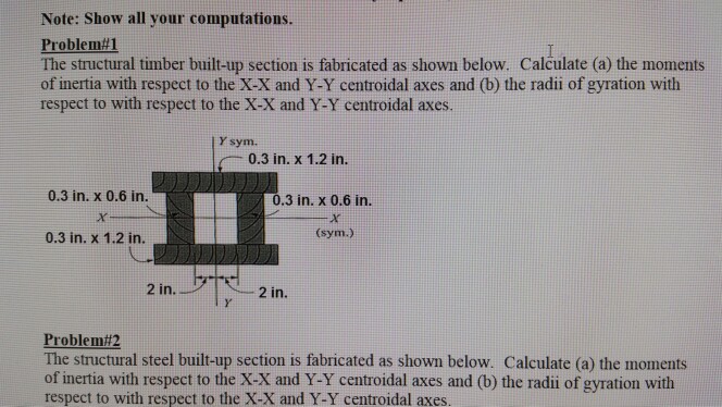 Solved Note: Show all your computations. Problem#1 The | Chegg.com