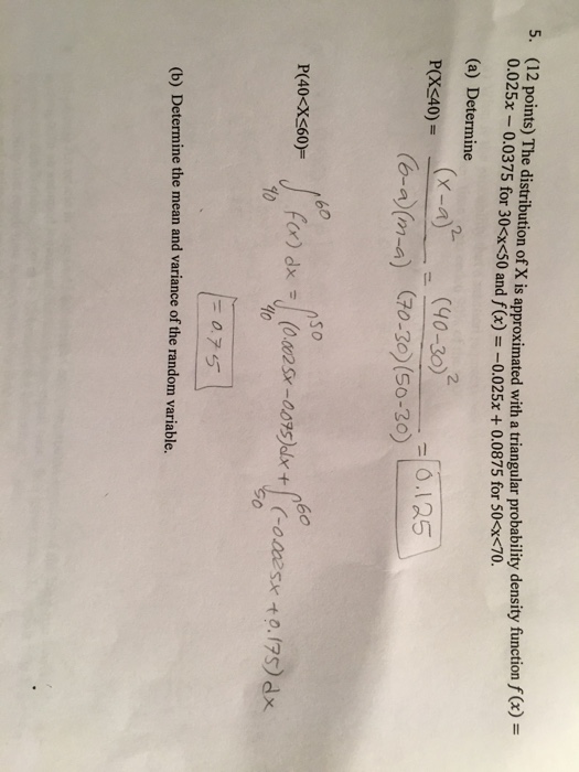 Solved The distribution of X is approximated with a | Chegg.com