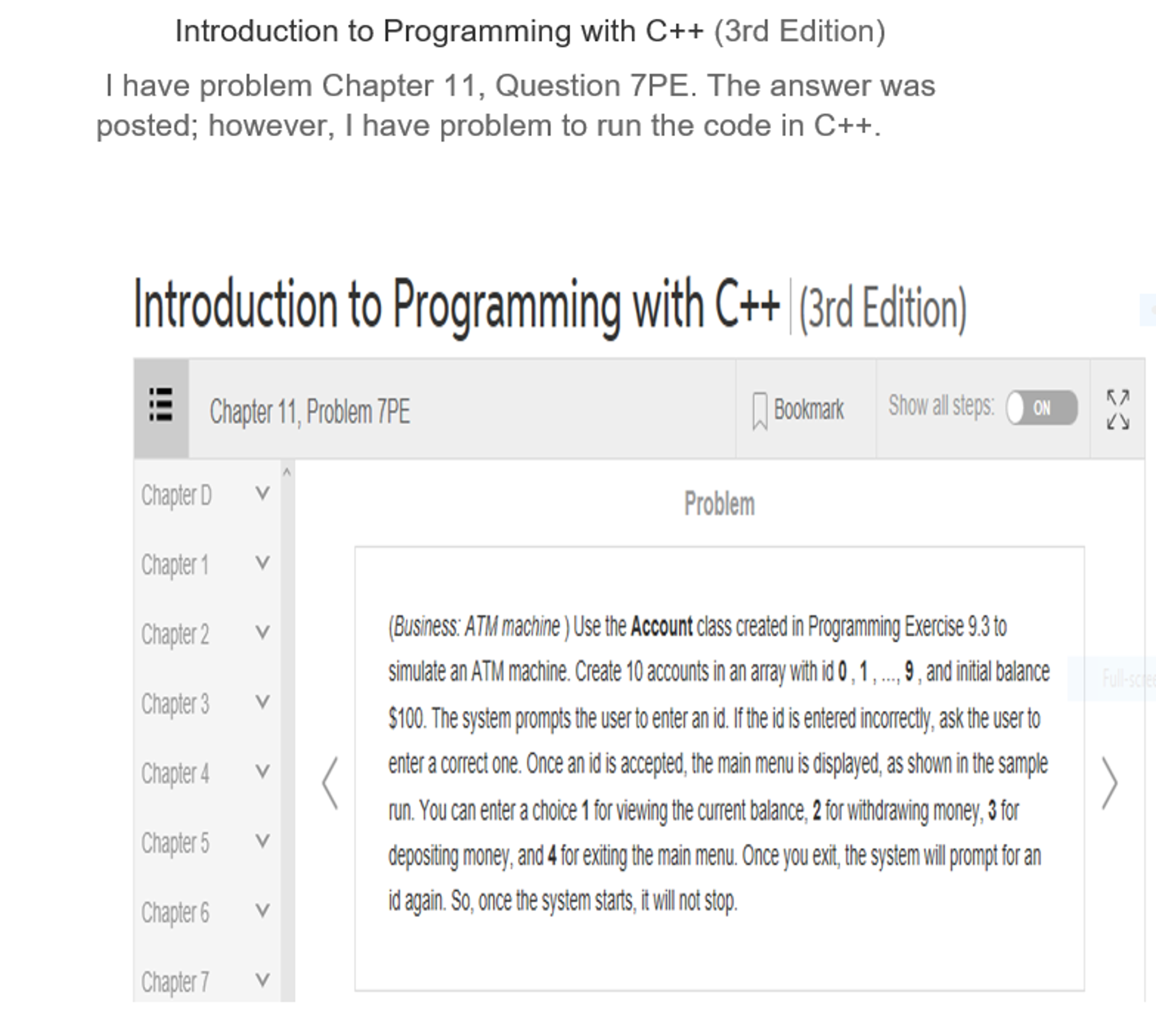 Solved Use the Account class created in Programming Exercise | Chegg.com