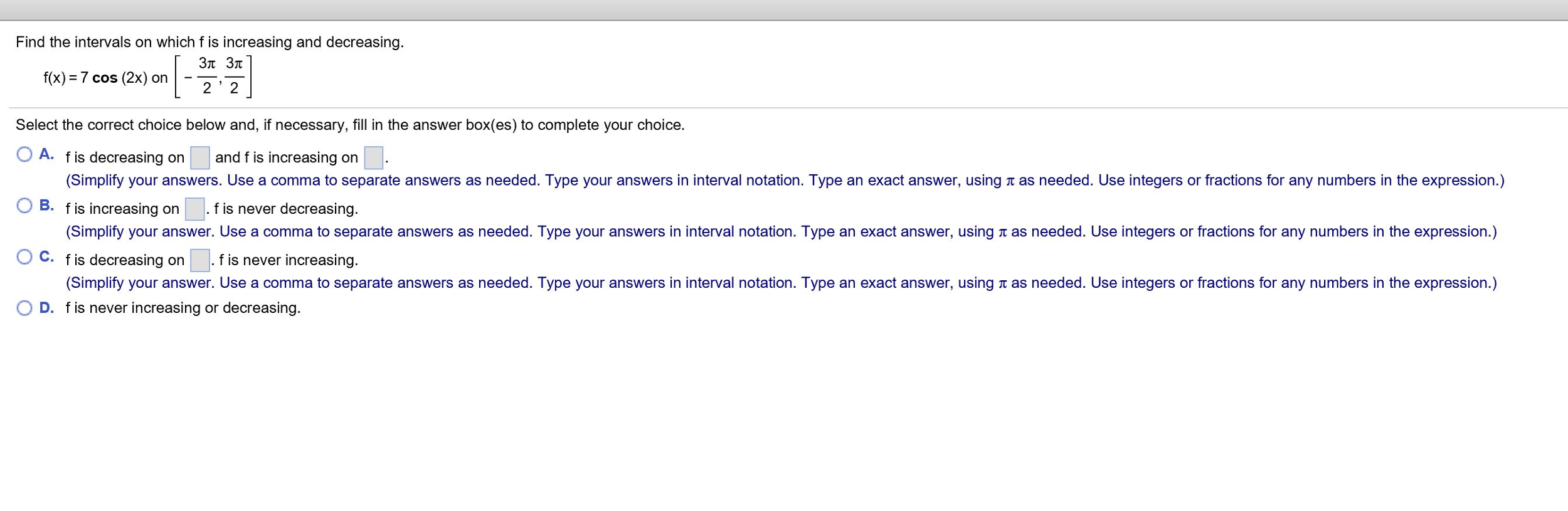 Solved Find the intervals on which f is increasing and | Chegg.com