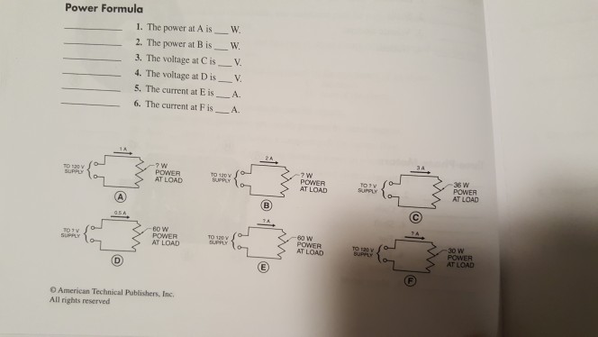 Solved Power Formula 1. The power at A is W 2. The power at | Chegg.com