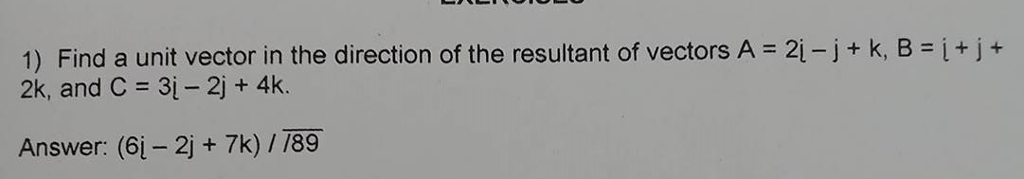Solved Find a unit vector in the direction of the resultant | Chegg.com