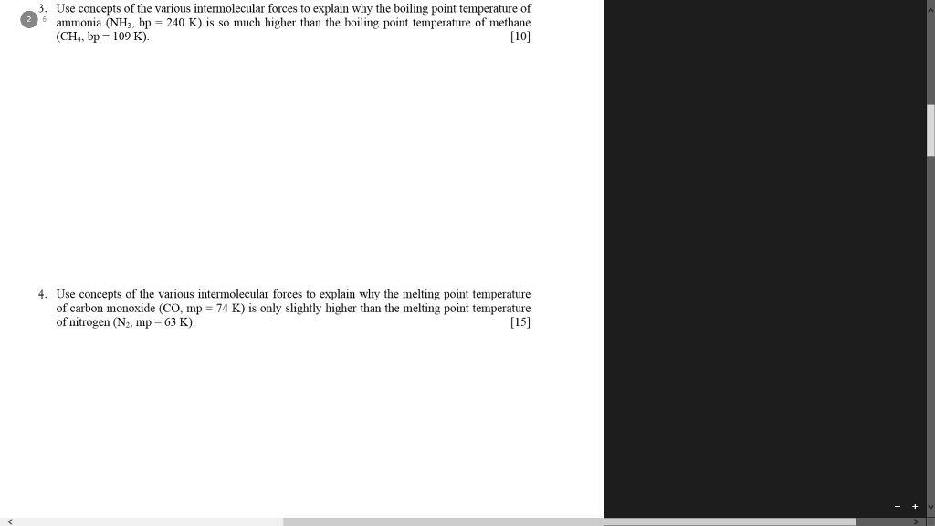 Solved 3. Use concepts of the various intermolecular forces | Chegg.com