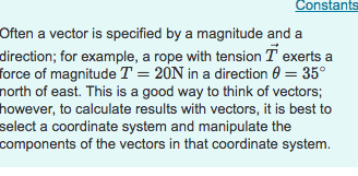 Solved Constants Often a vector is specified by a magnitude | Chegg.com