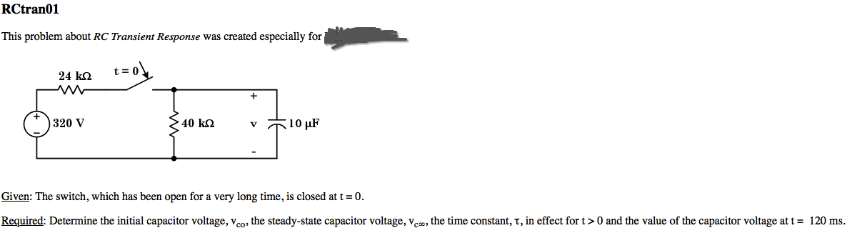 Solved RCtran01 This problem about RC Transient Response was | Chegg.com