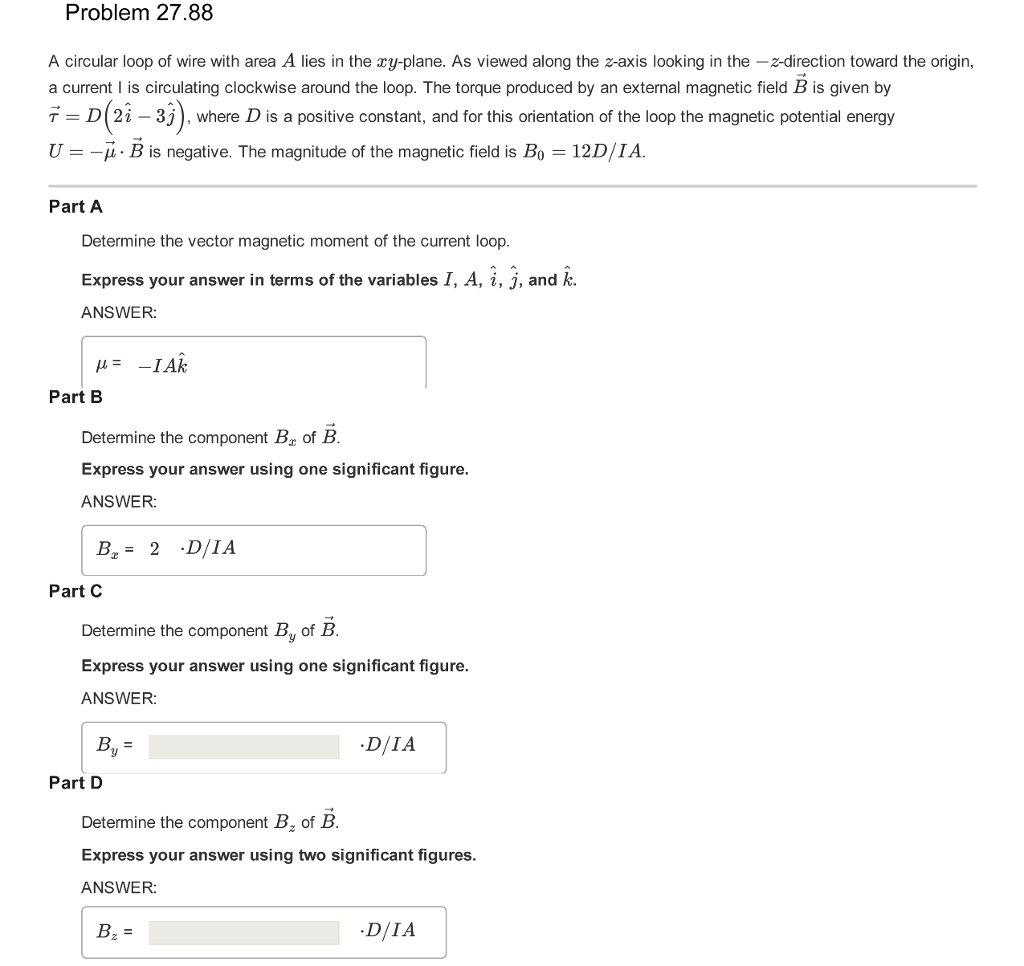 Solved A circular loop of wire with area A lies in the | Chegg.com