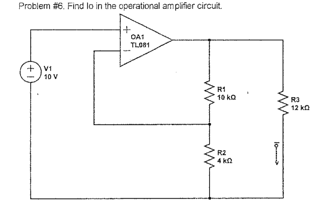 Solved Find lo in the operational amplifier circuit. | Chegg.com