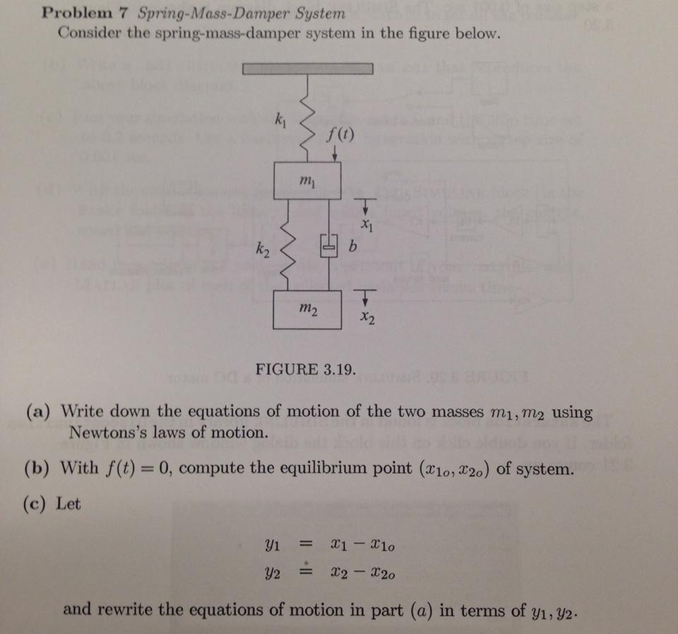 Solved Moving Spring Mass Damper System Figure 3-15 shows a | Chegg.com