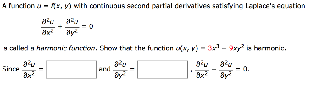 Solved A Function U F X Y With Continuous Second Partial