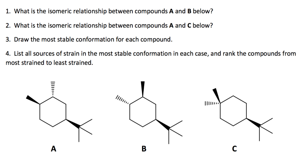 Solved 1. What is the isomeric relationship between | Chegg.com