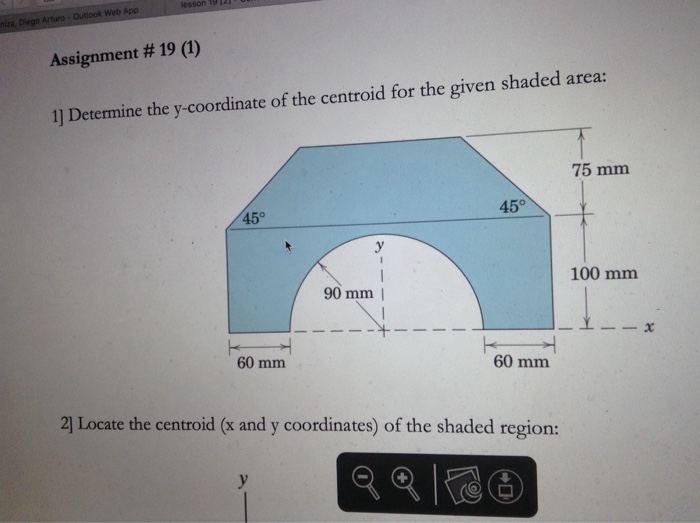 Solved Determine the y-coordinate of the centroid for the | Chegg.com Solved Determine the y-coordinate of the centroid for the | Chegg.com