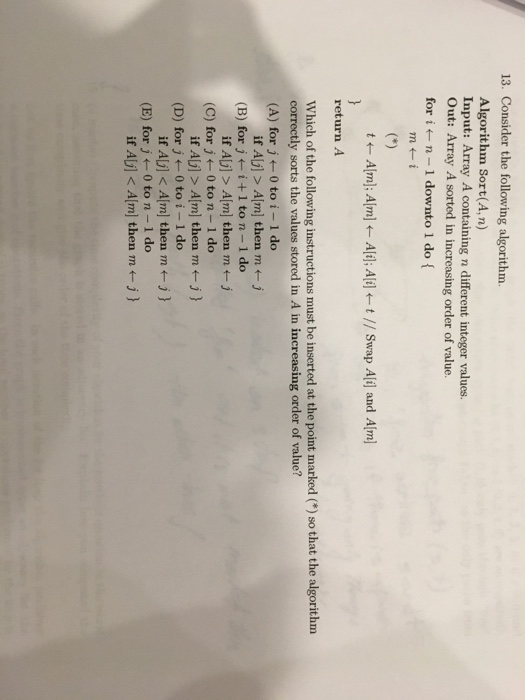 Solved Consider the following algorithm. Algorithm Sort(A, | Chegg.com