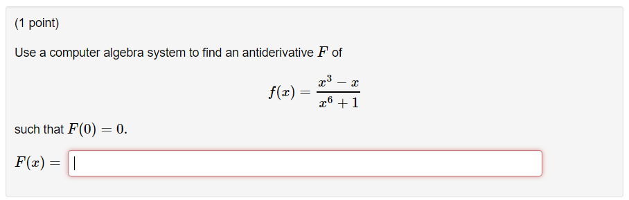 Solved (1 point) Use a computer algebra system to find an | Chegg.com