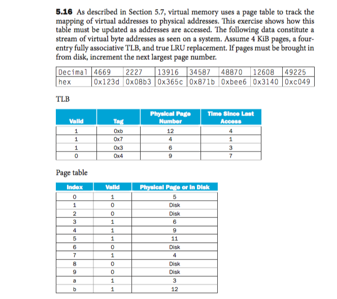 Solved 5.16 As described in Section 5.7, virtual memory uses | Chegg.com