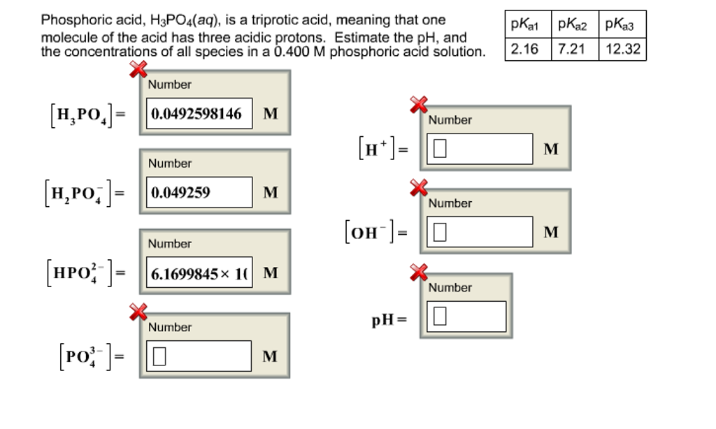 Phosphoric acid, H_3PO_4(aq), is a triprotic acid, | Chegg.com