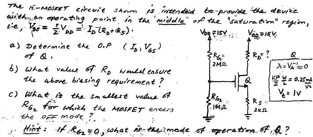 Solved The MOSFET circuit shown is intended to provide the | Chegg.com