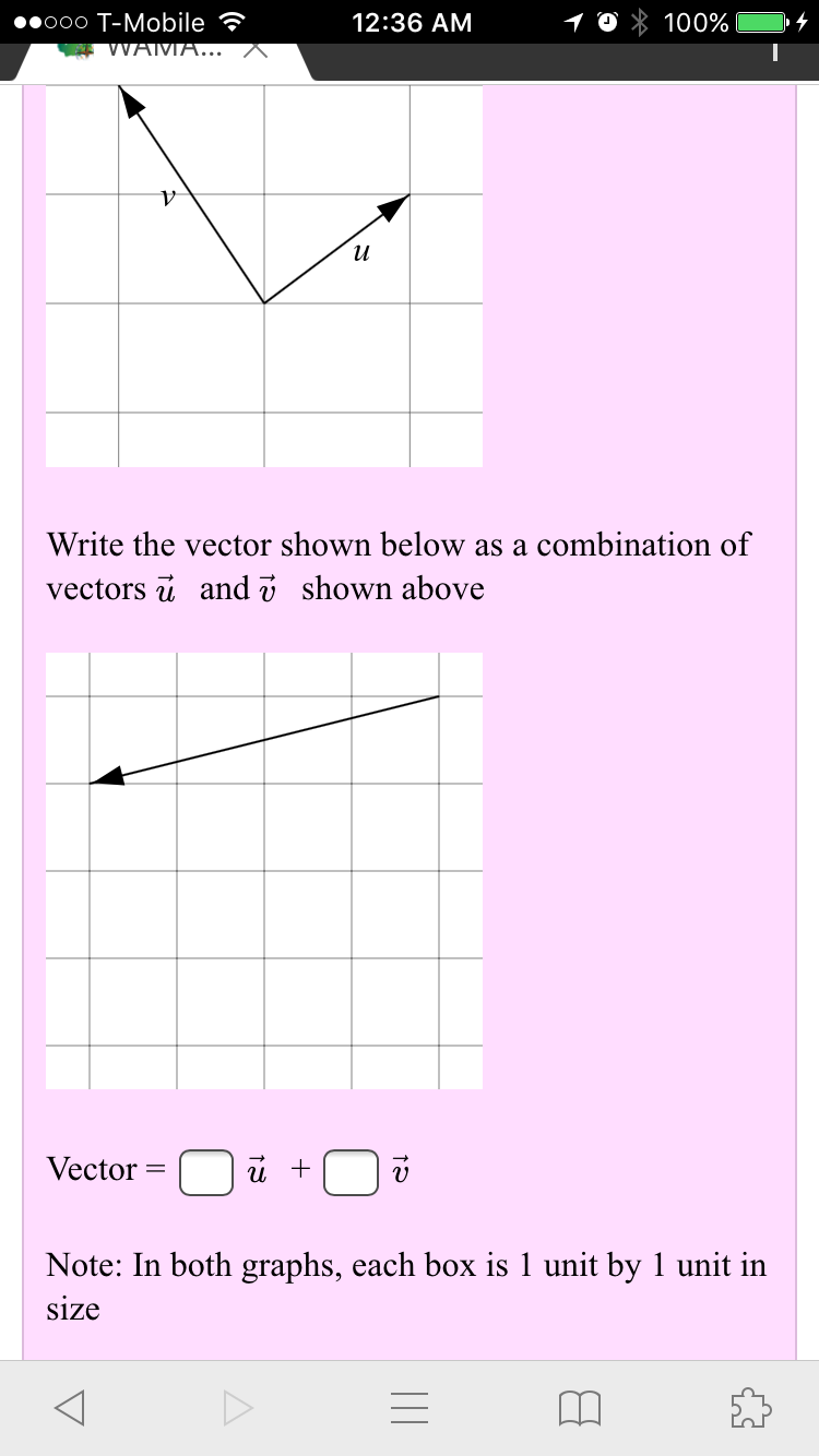 Solved Write the vector shown below as a combination of | Chegg.com