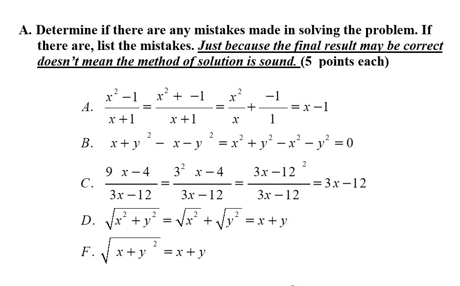 Solved Determine If There Are Any Mistakes Made In Solving Chegg