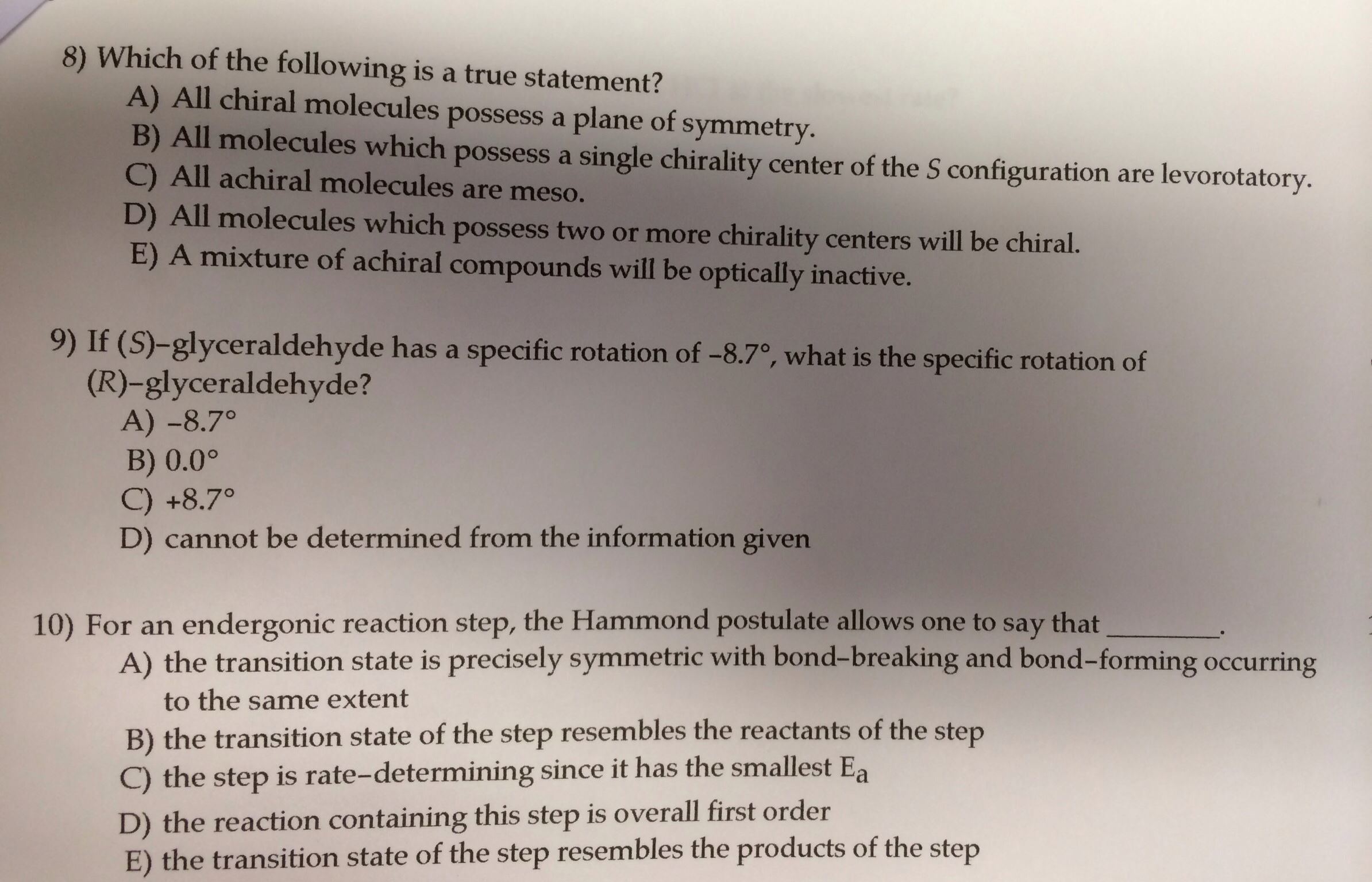 Solved Which of the following is true statement? All chiral | Chegg.com