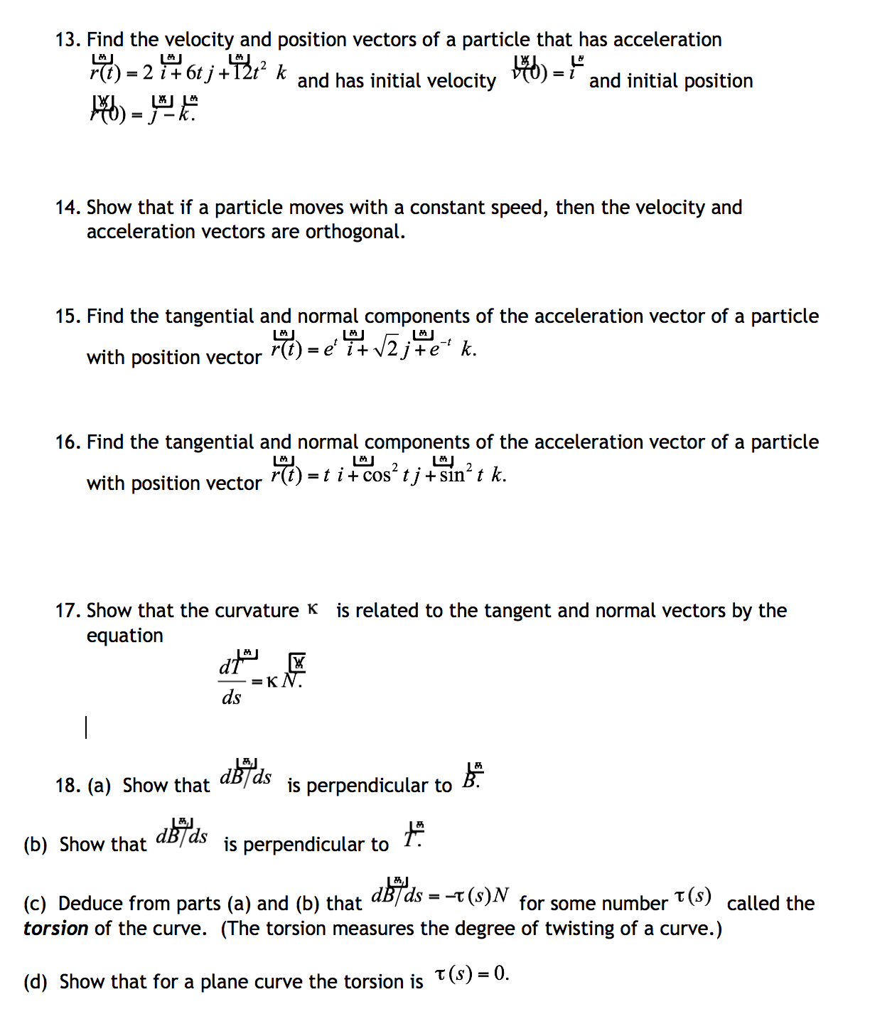 Find the velocity and position vectors of a particle | Chegg.com