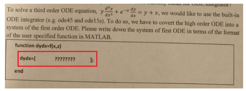 To solve a third order ODE equation, y d^3 y/dx^3 + | Chegg.com