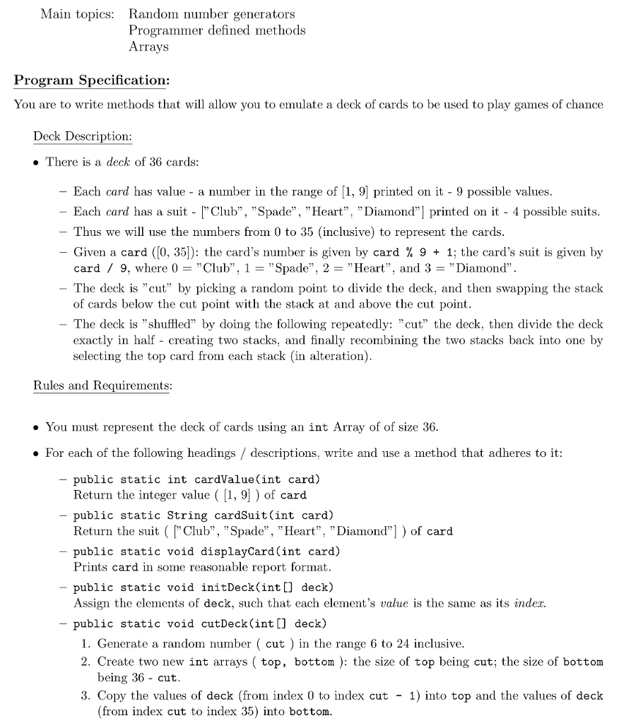 Solved Main topics: Random number generators Programmer | Chegg.com