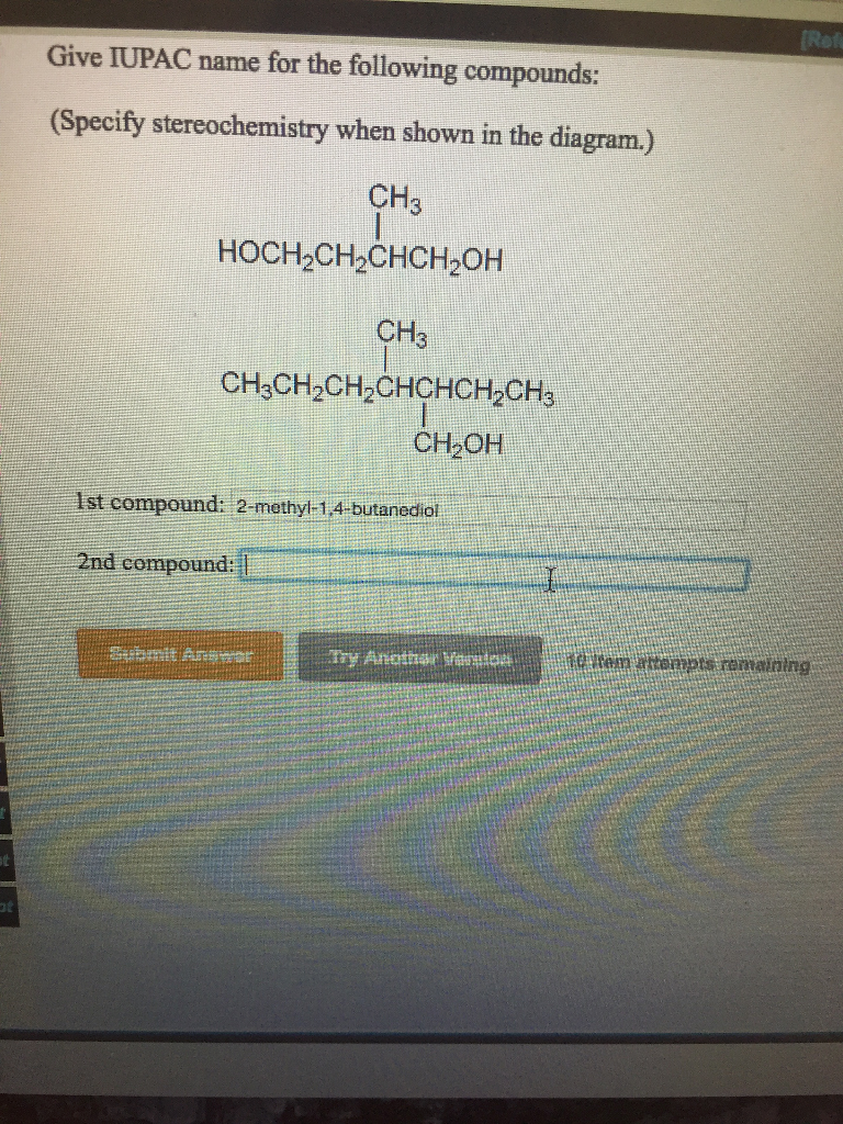 Solved Give IUPAC name for the following compounds: (Specify | Chegg.com