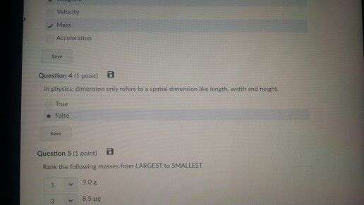 Solved Question 5 (1 point) Rank the following masses from | Chegg.com Solved Question 5 (1 point) Rank the following masses from | Chegg.com