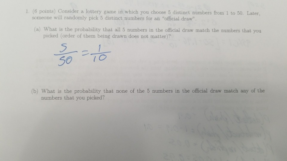 Solved 1. (6 points) Consider a lottery game in which you | Chegg.com