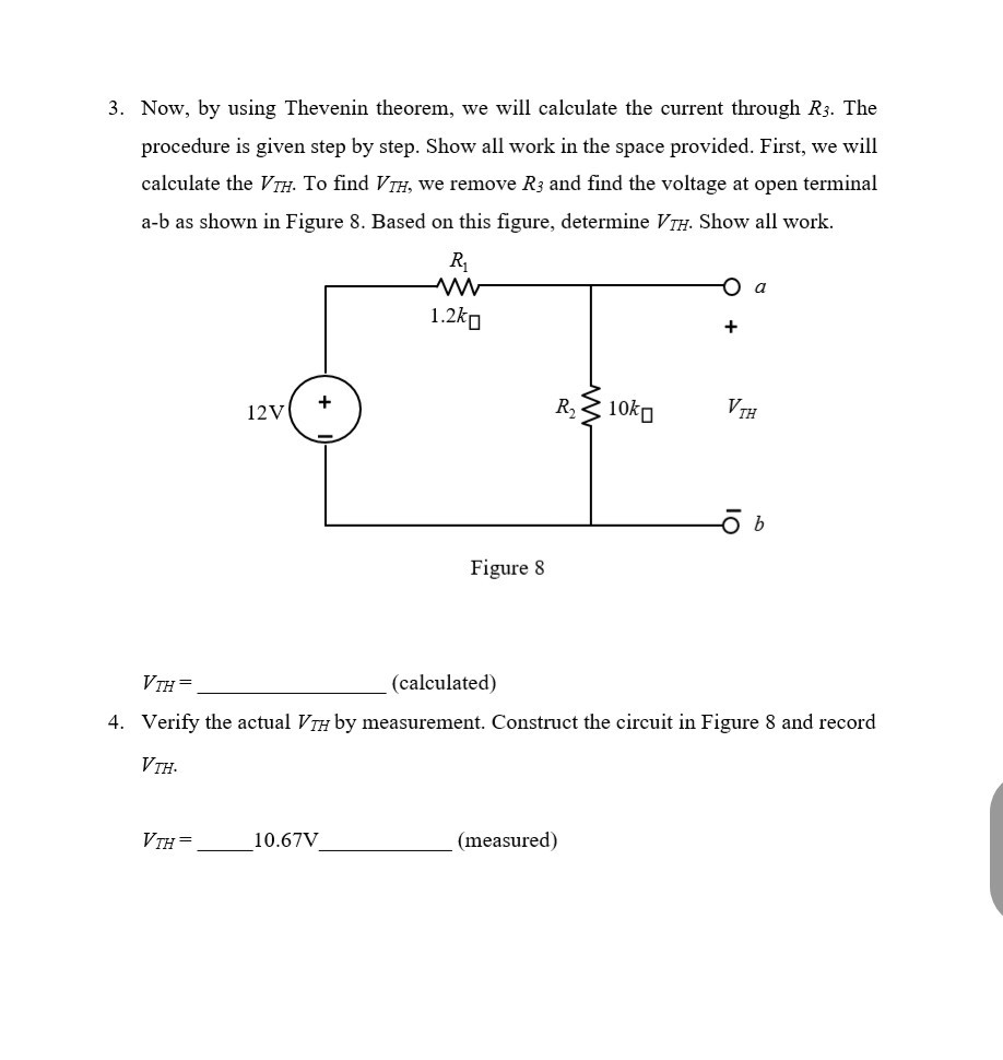 Solved Question 4 (25 marks) Laboratory 2: Thevenin Theorem | Chegg.com