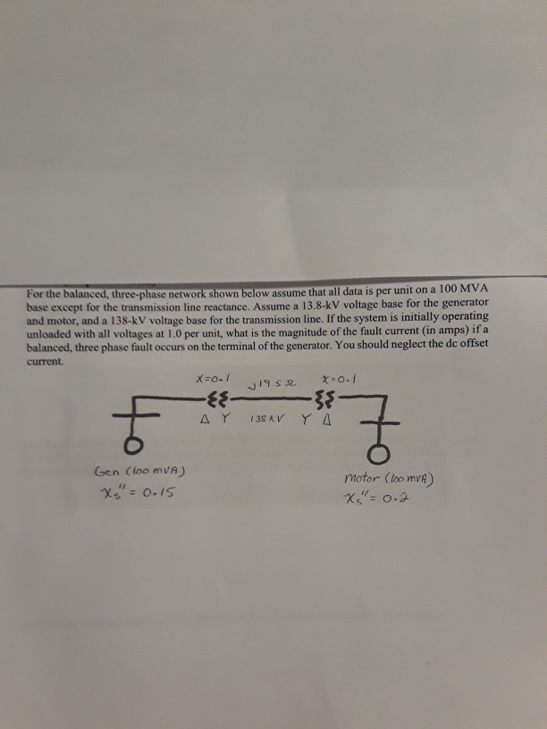 Solved For the balanced, three-phase network shown below | Chegg.com