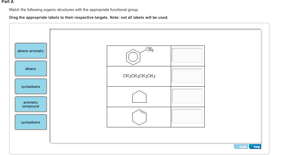 Solved Match the following organic structures with the | Chegg.com