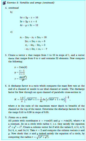 Solved Erercise 2: Variables and amuys 1. Create the | Chegg.com
