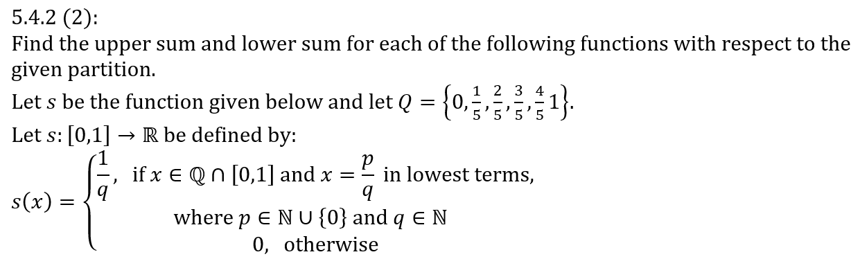 Find the upper sum and lower sum for each of the | Chegg.com