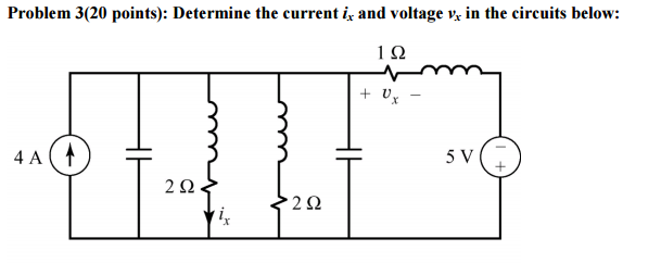 Solved Determine the current ix and voltage vx in the | Chegg.com