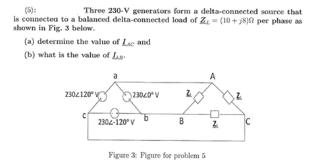 Solved Three 230-V generators form a delta-connected source | Chegg.com