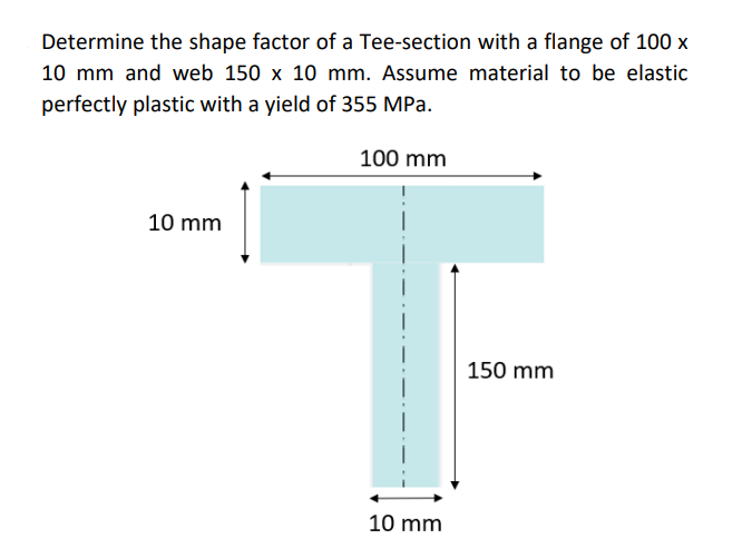 Solved Determine the shape factor of a Tee-section with a | Chegg.com