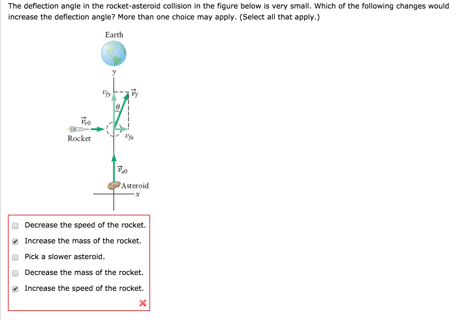 Solved The deflection angle in the rocket-asteroid collision | Chegg.com