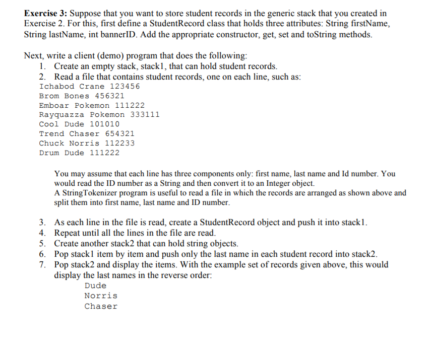 Solved Exercise 3: Suppose that you want to store student | Chegg.com