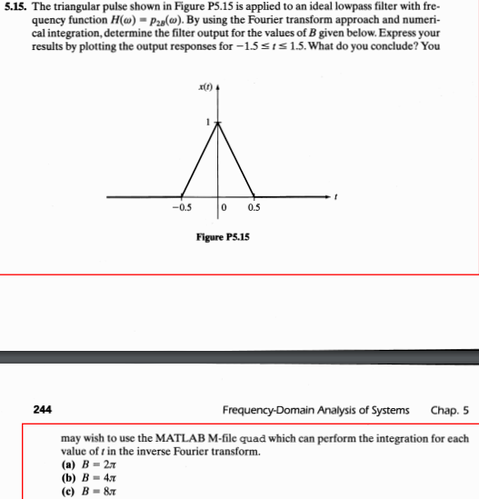 Solved 5.15. The triangular pulse shown in Figure PS.15 is | Chegg.com