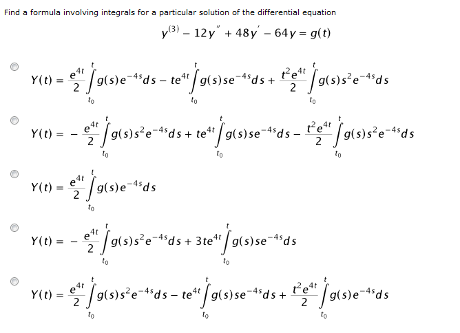Solved Find a formula involving integrals for a particular | Chegg.com