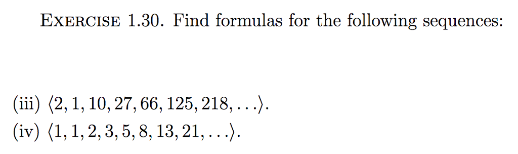 Solved Find formulas for the following sequences: (iii) (2, | Chegg.com