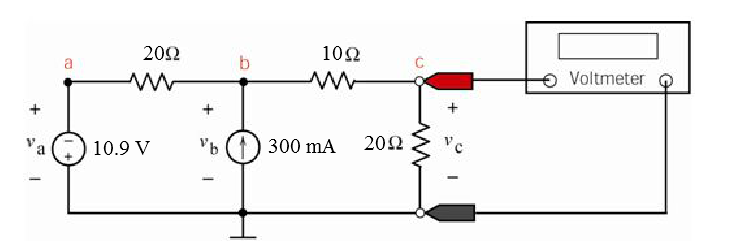 Solved The voltmeter in this circuit measures a node | Chegg.com