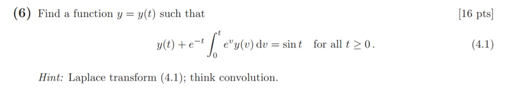 Solved: Find A Function Y=y(t) Such That Y(t)+e^-t | Chegg.com