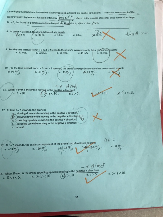 Solved A new high powered drone is observed as it moves | Chegg.com
