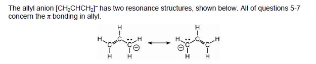 Solved The allyl anion [CH2CHCH2「has two resonance | Chegg.com