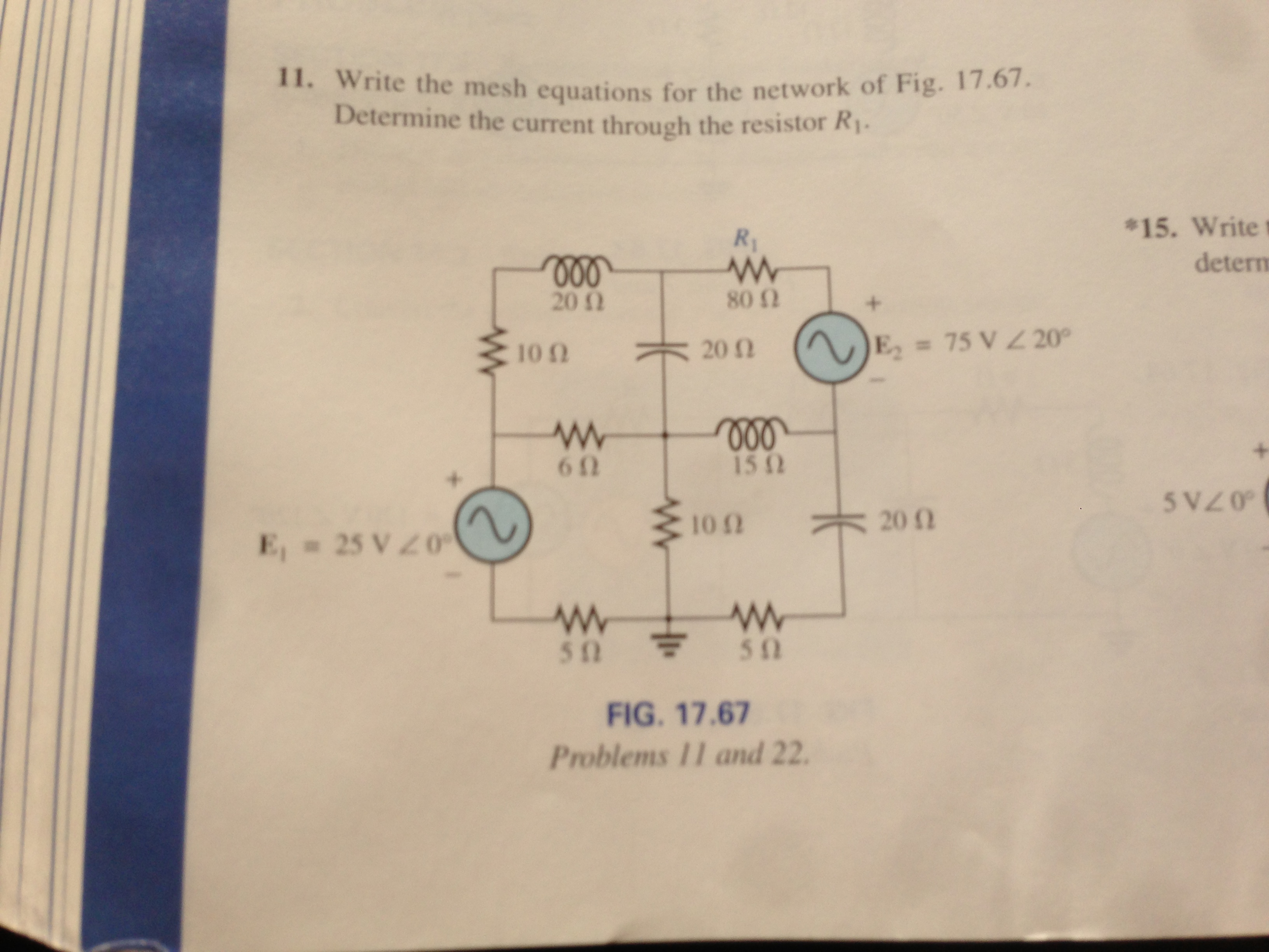 Solved Write the mesh equation for the network of Fig. | Chegg.com