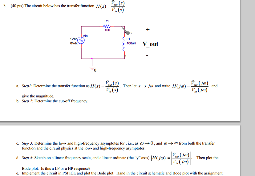Solved Determine the transfer function as . Then let s | Chegg.com