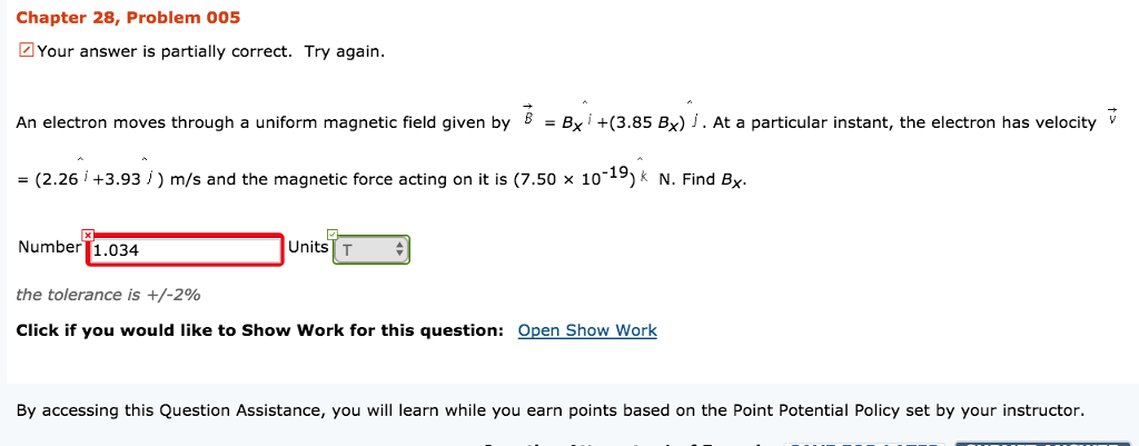 Solved Chapter 28, Problem 005 Your answer is partially | Chegg.com